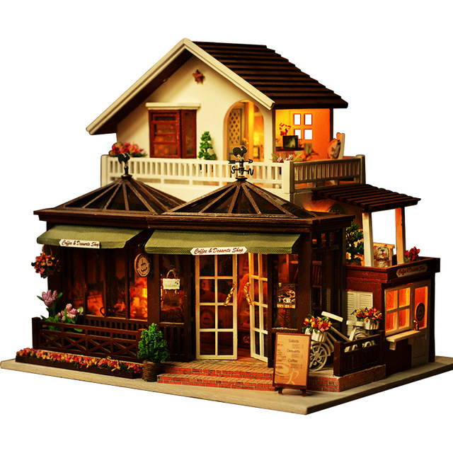 Collection diy handmade building blocks mini miniature house cabin ...