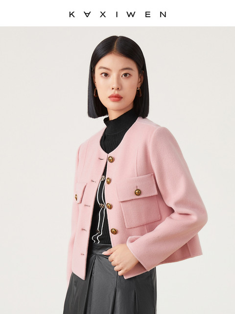 Jason Wen's double-sided wool jacket 2024 new small fragrance style 100 ...