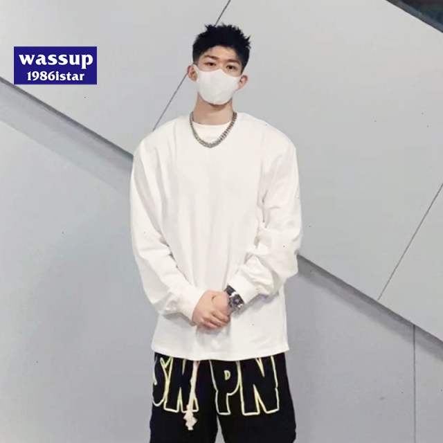 230g long -sleeved T -shirt men and women, Xinjiang pure cotton heavy pound couples summer ins ...