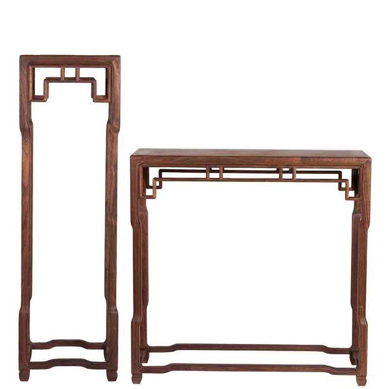 All elm solid wood flower table flower stand Zen bright and fresh classical curved leg entrance ...