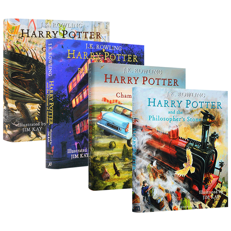 English original Harry Potter volumes 1-4 hardcover illustrated ...