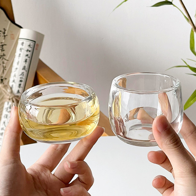 Thickened crystal finger cup glass tea cup master cup single cup high ...