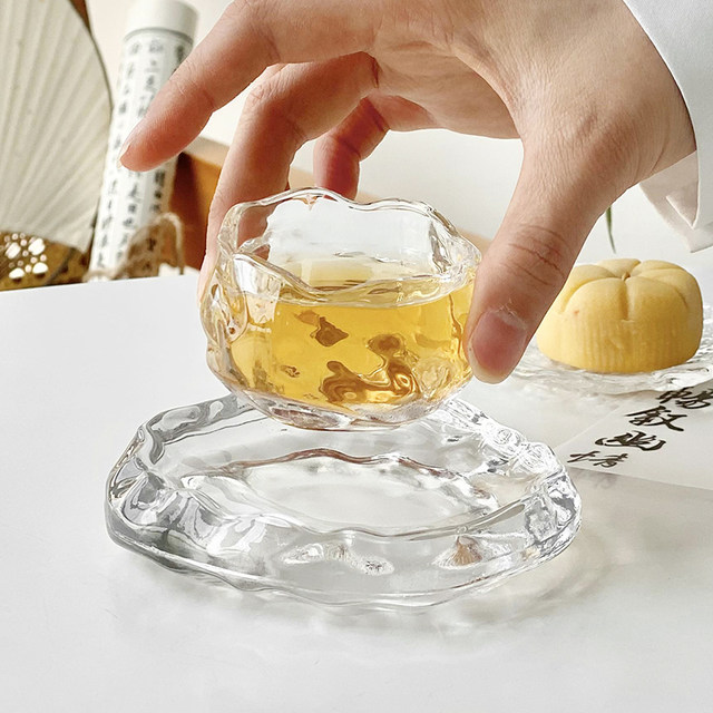 Glass frosted tea cup master cup single cup personal use transparent ...