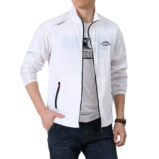 Sunscreen clothing men's ultra-thin UV protection stand-up collar ...