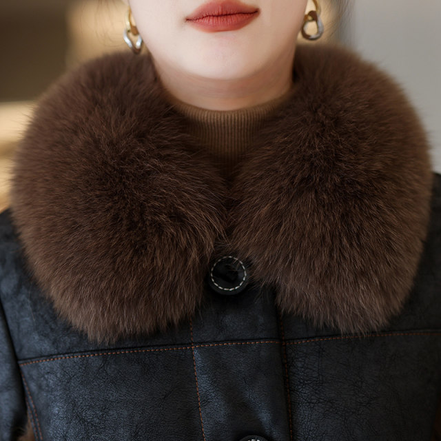 Rex rabbit real fur one-piece coat for women 2024 winter new mid-length ...