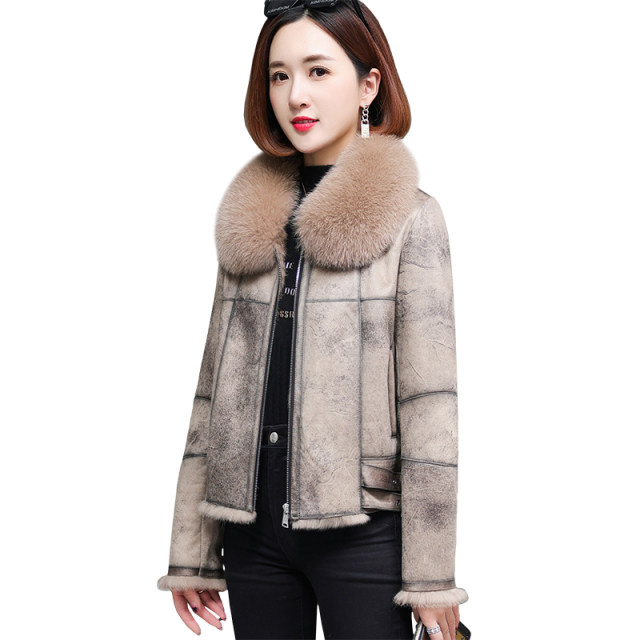 Rex rabbit fur coat for women 2024 winter new short style small age ...
