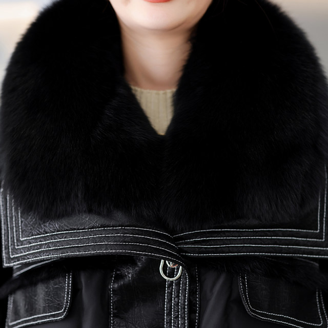 Rabbit fur one-piece genuine fur coat for women 2024 new winter slim ...