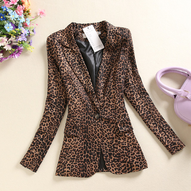 Leopard print foreign style suits 2024 new wild spring and autumn ...
