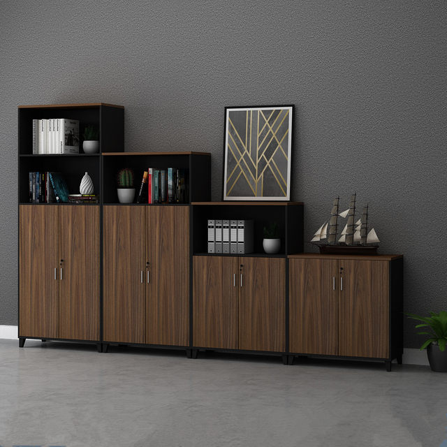 File cabinet wooden lockable office storage cabinet bookcase high and ...