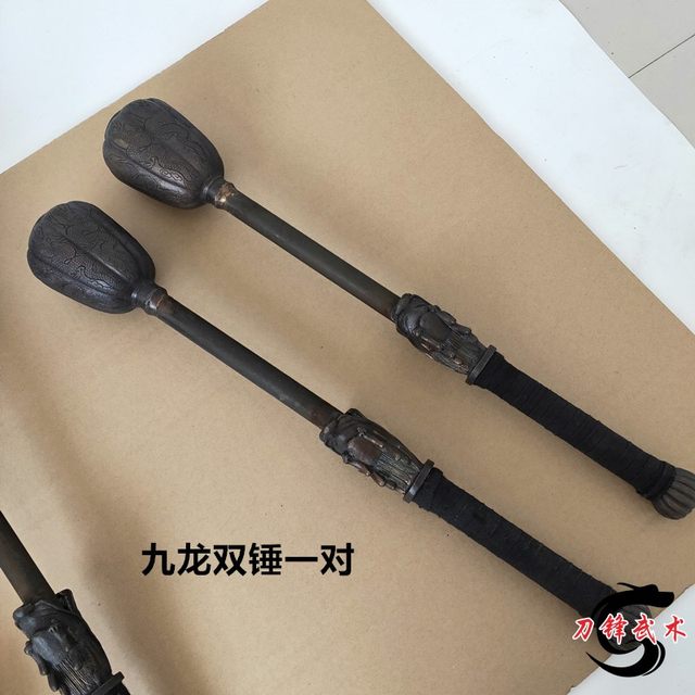 Imitation antique bronze hammer martial arts double hammer Bagua prism ...