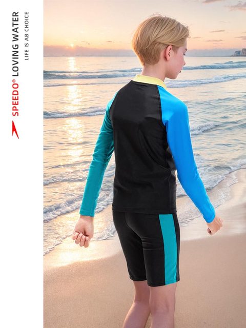 speedo children's split swimsuit for boys and girls long-sleeved water ...