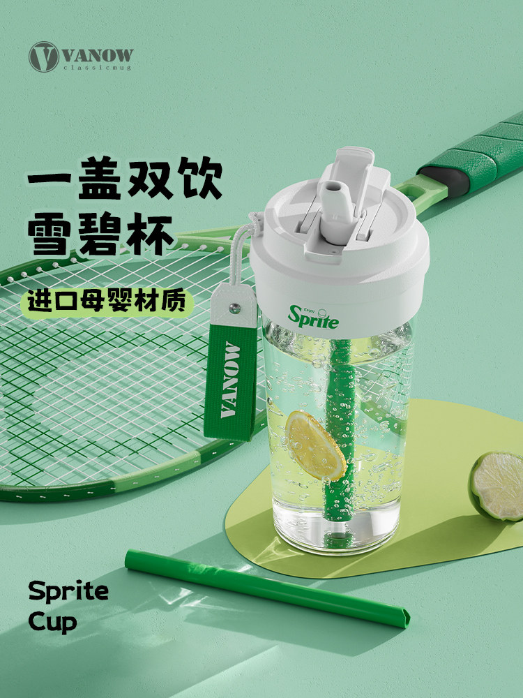 Vanow Sprite Tritan Water Cup - 600ml Portable Bottle with Handle