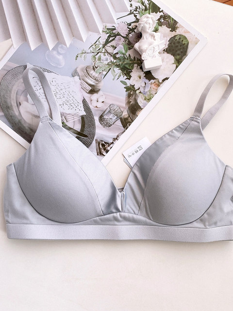 Yue Carey Girl Simple Steel Circle, Small Breast Light Noodle Underwear Comfortable Underwear ...