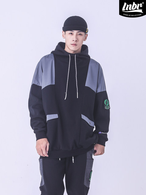 LNBR Bear Electric Autumn and Winter Black Hooded Kitte Loose Casual ...