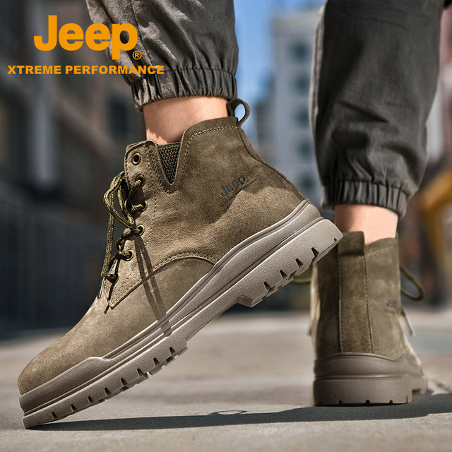 Jeep hiking shoes men's 24 new style Martin boots outdoor work boots ...