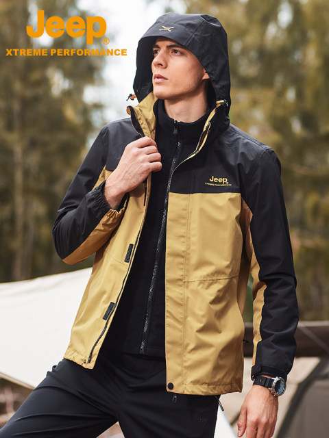 Jeep Official Jacket Men's Winter Outdoor Camping Jacket Plus Velvet ...