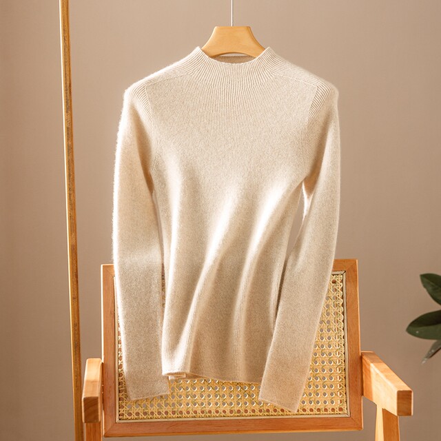 Minimalist and thin ~ solid color seamless texture half -high collar ...