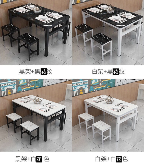Modern household small-sized dining table and chair combination simple ...