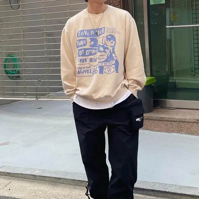 Mahagrid sweater female mgd American graffiti round neck top