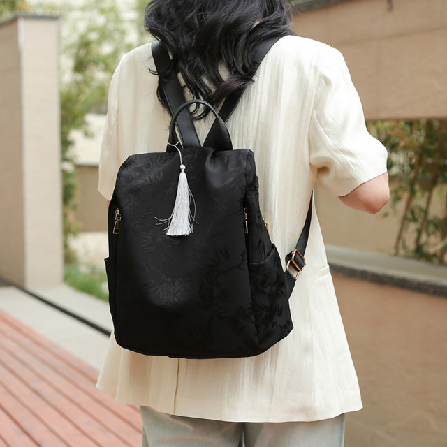 New Chinese style dark pattern national style backpack for women 2024 ...