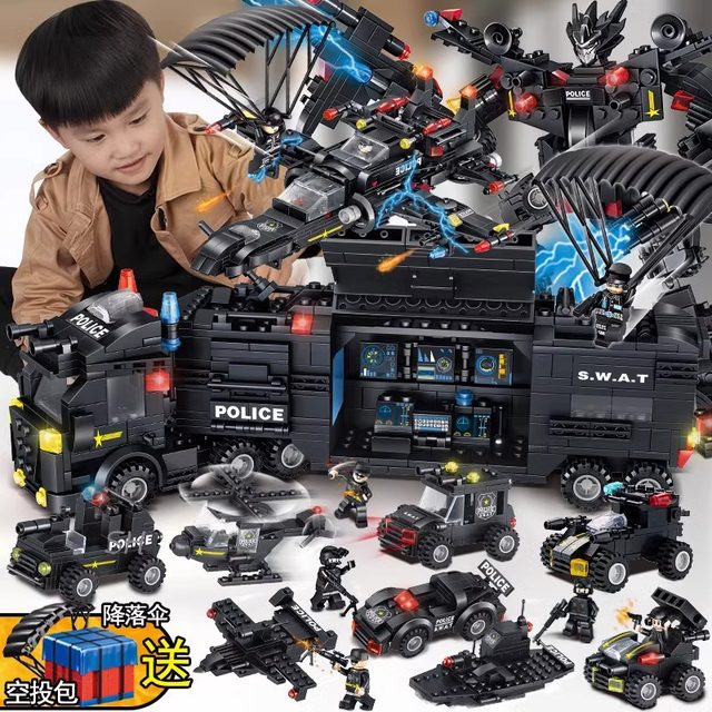 Police SWAT building block transforming mecha robot assembly puzzle for ...