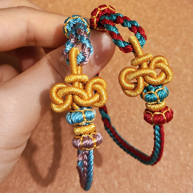 Wenchang handmade red rope uphill hand rope can wear beads and couples ...