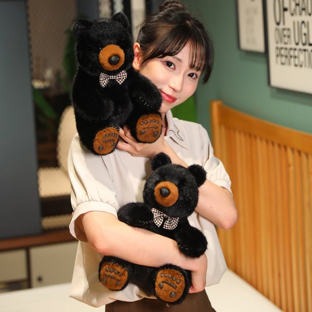 Simulated black bear plush toy bear doll hug bear doll bear rag doll ...