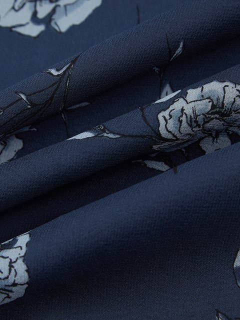 CLUB MONACO women's spring and summer V-neck printed pastoral style tea ...