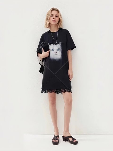 MC Dress 2025 Summer New Product Cool Short-sleeved Printed T-Shirt ...