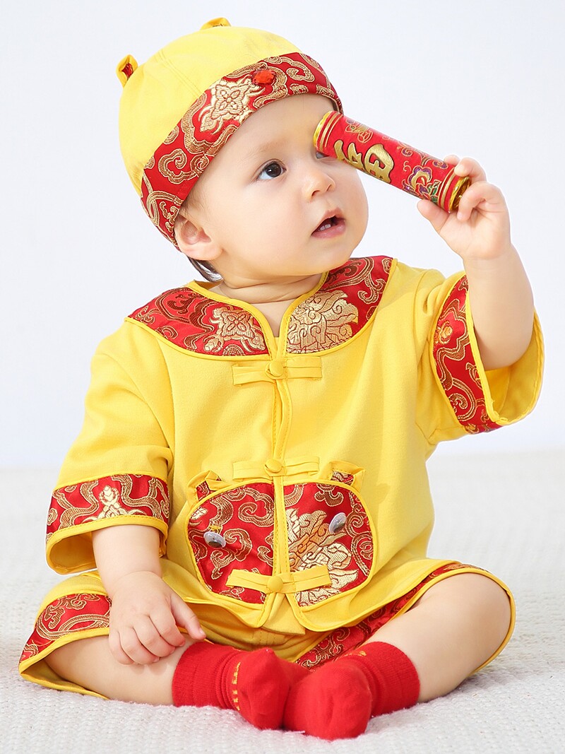 Baby Boy Hanfu Cotton Clothes - Tiger Mangala Traditional Style
