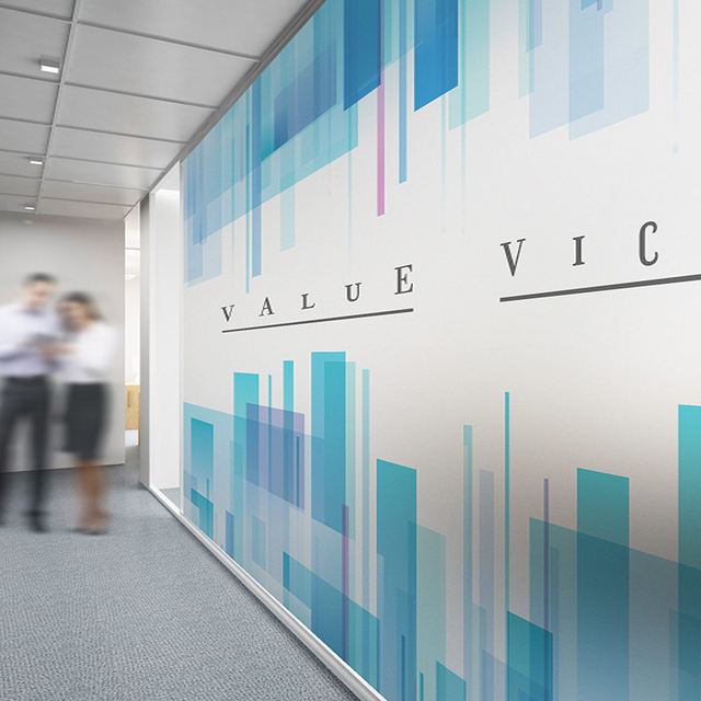 Blue Simple frosted sticker office partitions abstract geometric ...