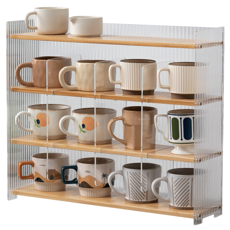 Desktop cup, multi -layer tea cup cabinet water cup Mark coffee cup ...