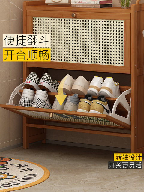 Ultra-thin turntable shoe cabinet household small narrow door shoe ...