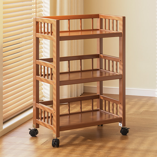 Storage rack movable multi-layer storage shelf household living room ...