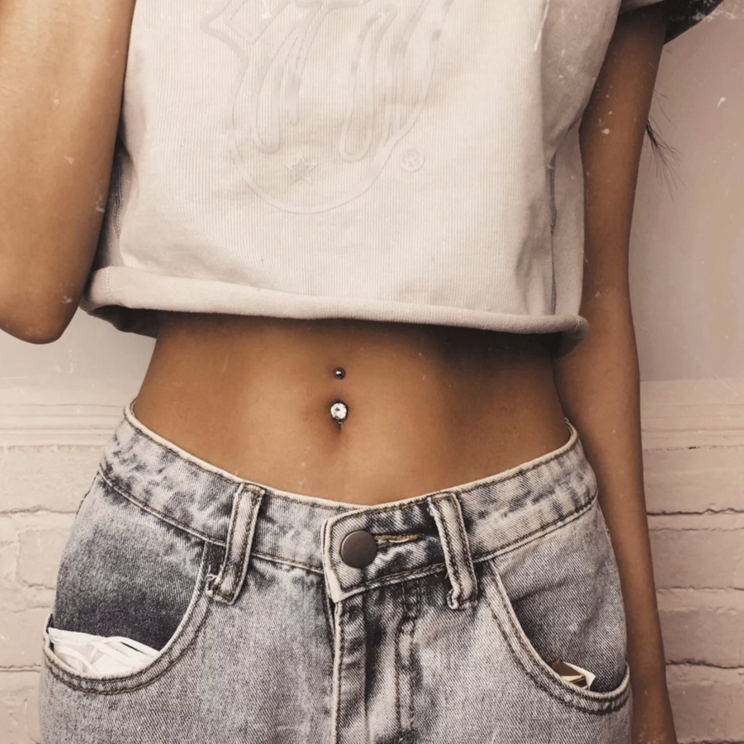 Piercing de nombril en argent sterling 925 avec zircon importé - fil ...