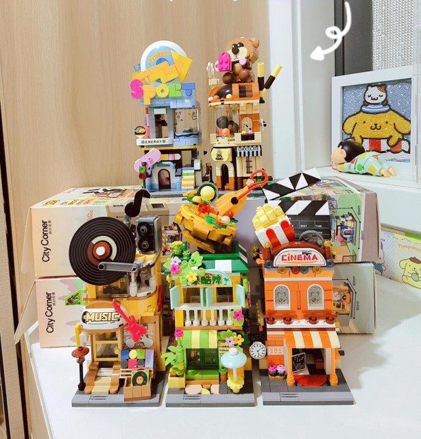 MINISO colorful street scene building blocks children's educational ...