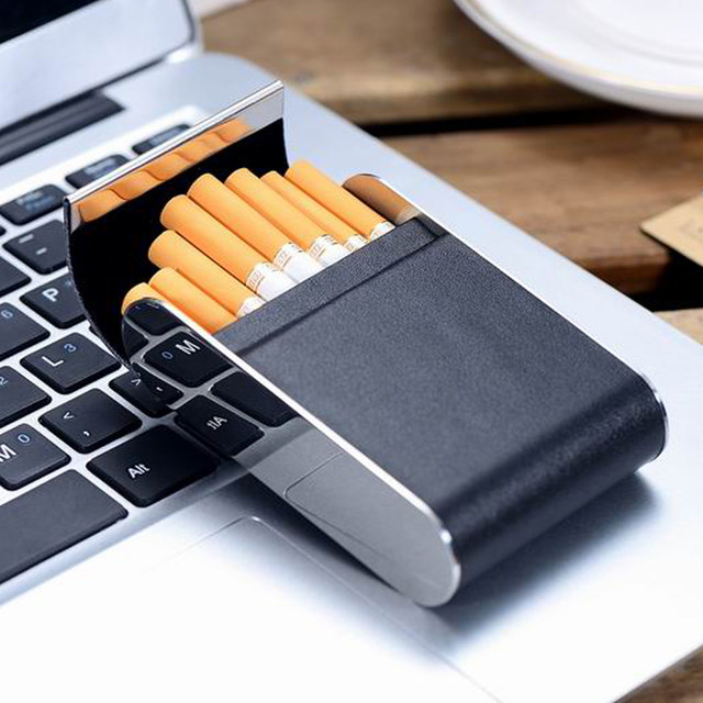 Creative personality leather fine support cigarette box set 20 men and ...