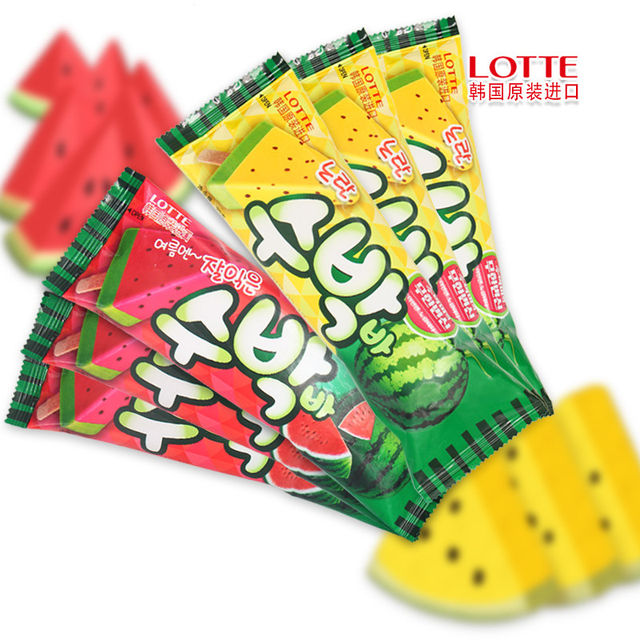 New product hot selling Lotte Lotte Watermelon Fruit Bell Fruit ice cream ice cream yellow ...