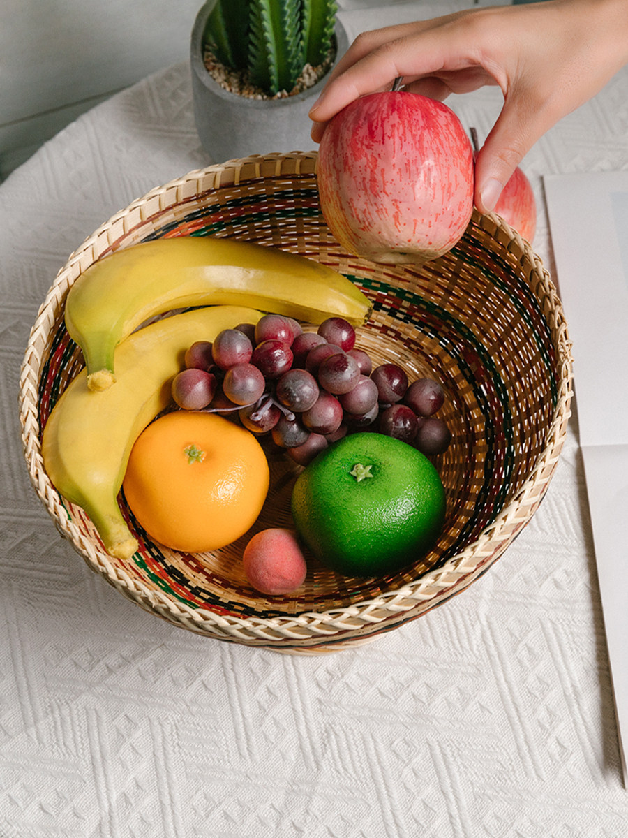 Bamboo Woven Basket - High-Leg Decorative Storage