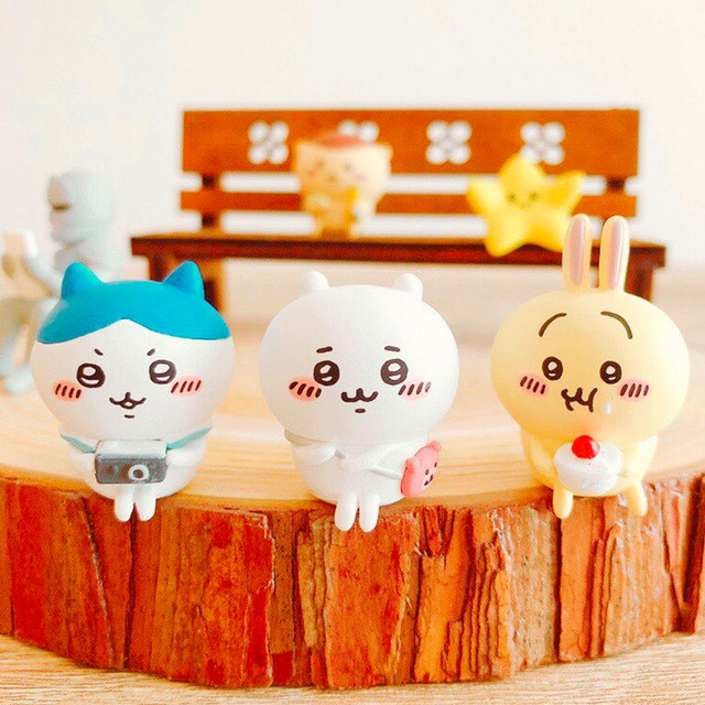 Japanese genuine Chitan's self-deprecating bear gashapon Chiikawa sitting on a wooden stake