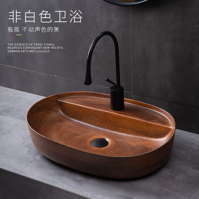 Ceramics art retro platform Basin washing basin washing basin single ...