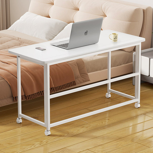 Mobile folding bedside table, simple home computer desk and bookshelf ...