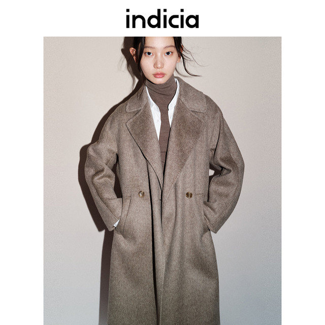 INDICIA label 24 autumn and winter new temperament long woolen woolen ...