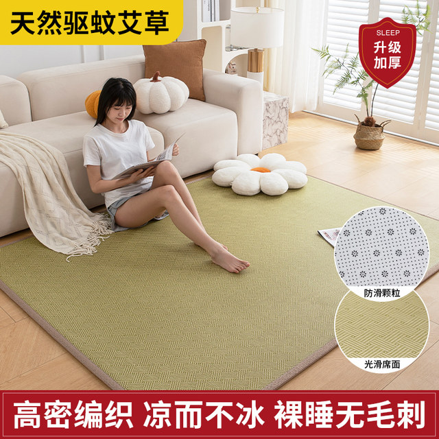 2024 new summer mugwort rattan mat living room carpet mat no-wash ...