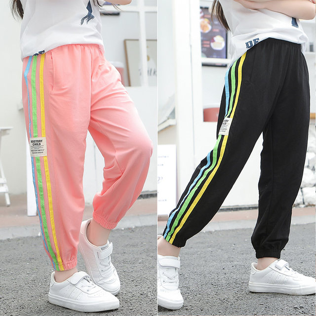 Girls' pants summer thin children's mosquito-repellent pants for ...