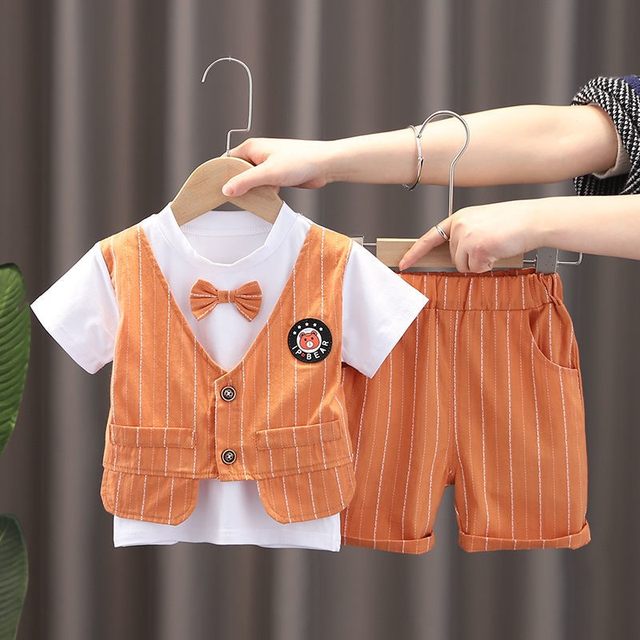 Handsome boy summer suit spring boy baby two years old one and a half ...