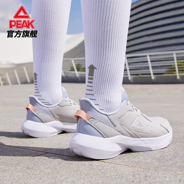 Peak lightweight running shoes for women spring new leather waterproof ...