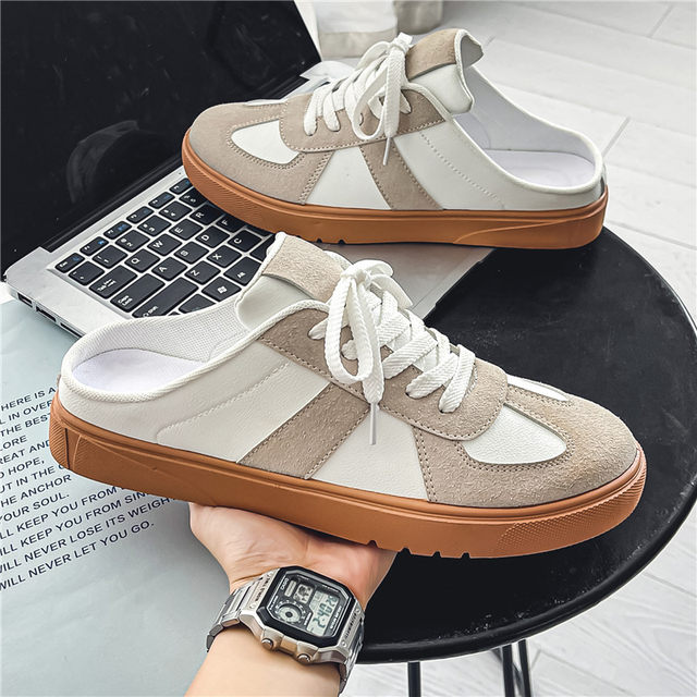 Baotou slippers men's summer wear odor-proof driving lazy people pedal ...