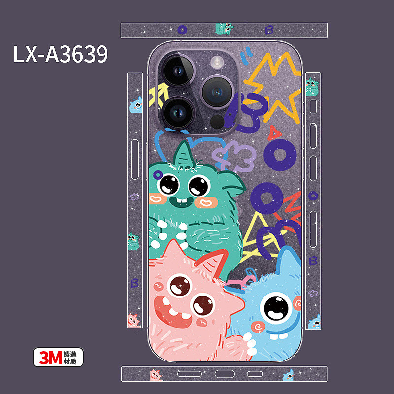 Suitable for Apple 16 mobile phone back film 14promax glitter cartoon ...