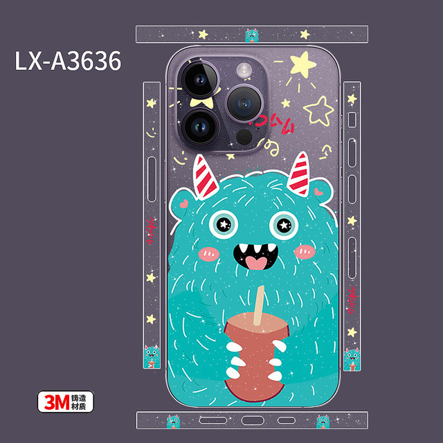 Suitable for Apple 16 mobile phone back film 14promax glitter cartoon ...